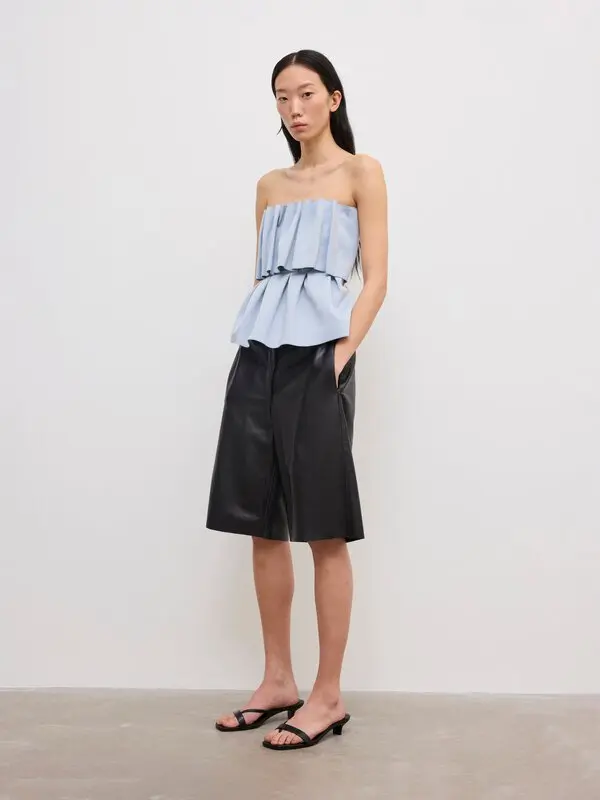 HOUSE OF DAGMAR Sculpted Tube Top - Dove Blue