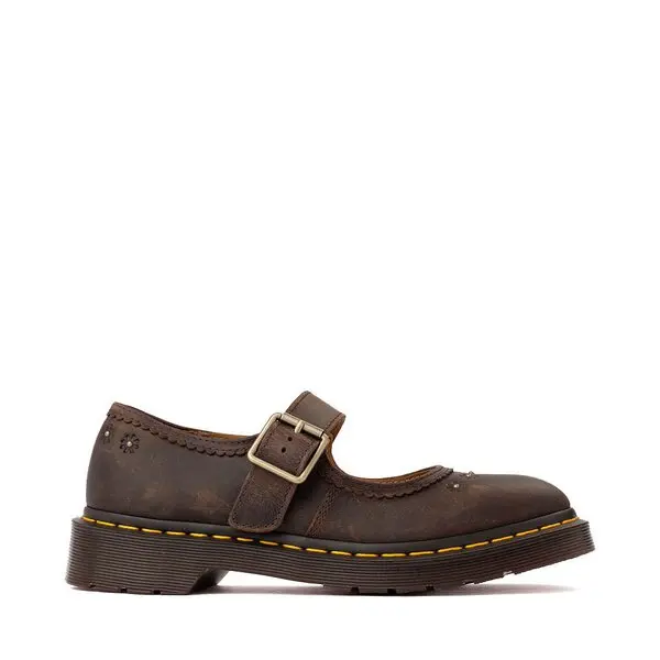 Dr. Martens Flower Mary Janes - Dark Brown