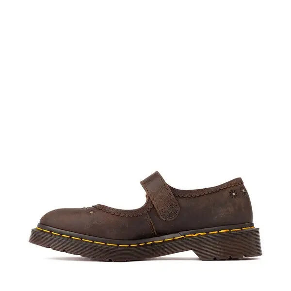Dr. Martens Flower Mary Janes - Dark Brown