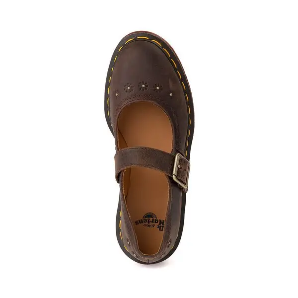 Dr. Martens Flower Mary Janes - Dark Brown
