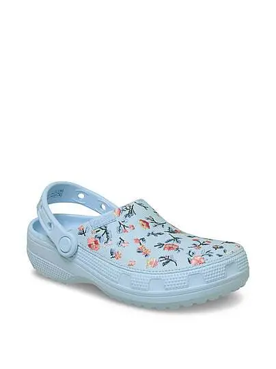 Pink Crocs Classic Crafted Floral Clog - Blue