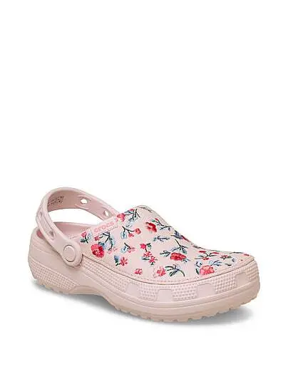 Pink Crocs Classic Crafted Floral Clog - Pink