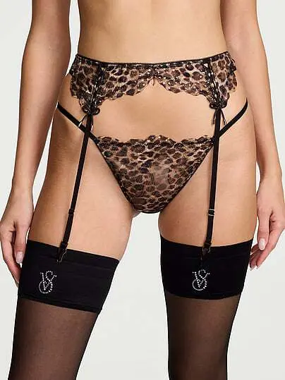 Victoria's Secret Very Sexy Geo Leo Embroidery Garter Belt - Print
