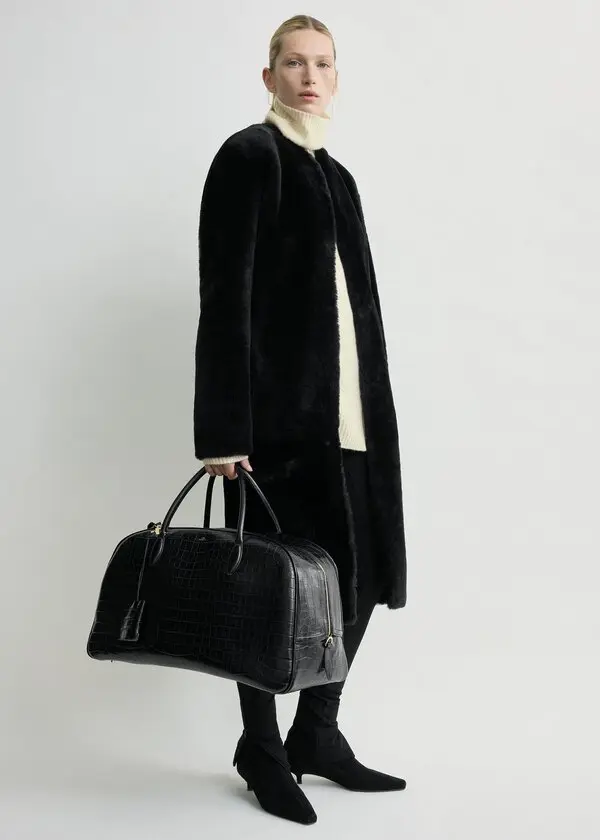TOTEME Croco-embossed Traveler Bag