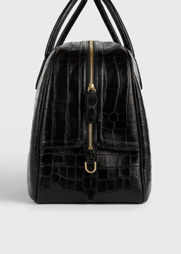 TOTEME Croco-embossed Traveler Bag