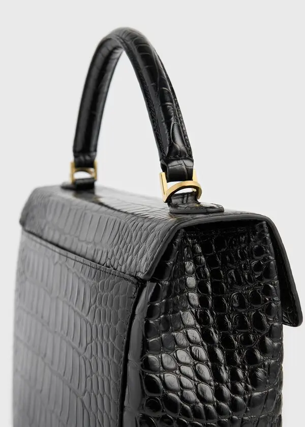 TOTEME Clip Croco-embossed Top Handle