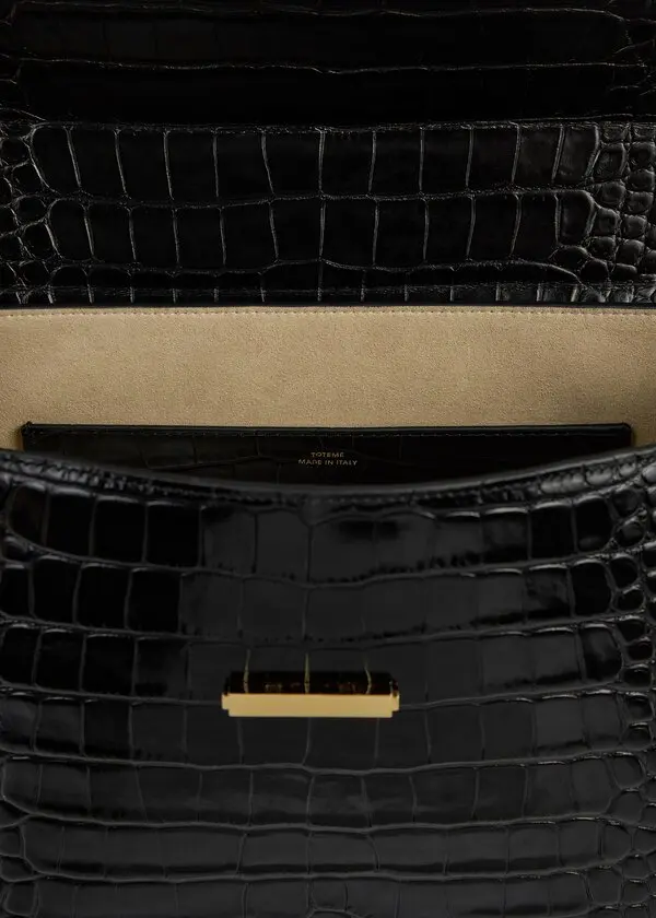 TOTEME Clip Croco-embossed Top Handle