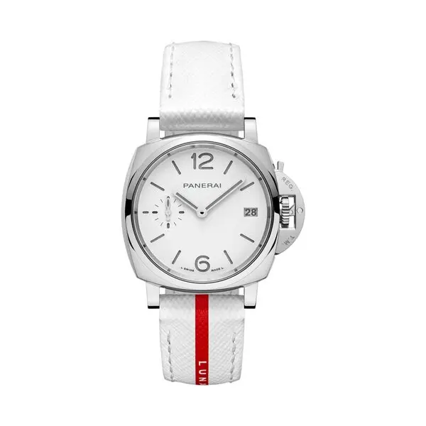 Panerai Luminor Due Luna Rossa White Dial Watch - Stainless Steel
