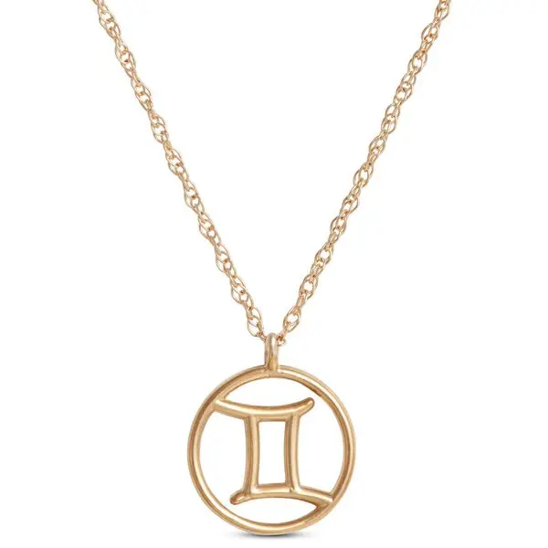 Benbridge Gemini Zodiac Sign Pendant Necklace, 14k Yellow Gold, |45/402-05 - Yg