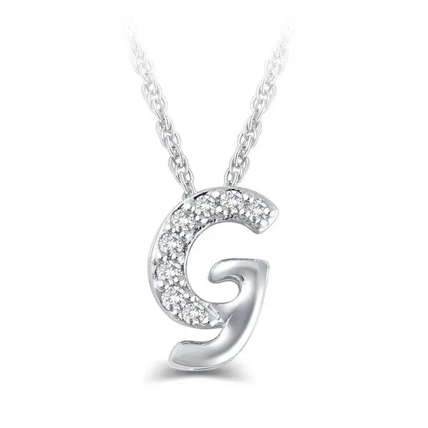 Benbridge Diamond "g" Initial Pendant 14k, |sp1505ag - Wg