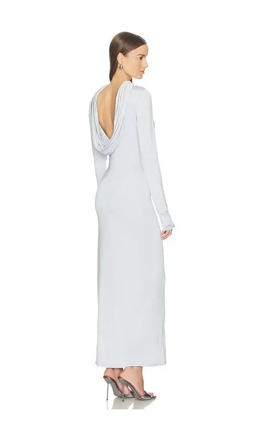 CAMILA COELHO Lourdes Maxi Dress In Baby Blue - Dusty Blue