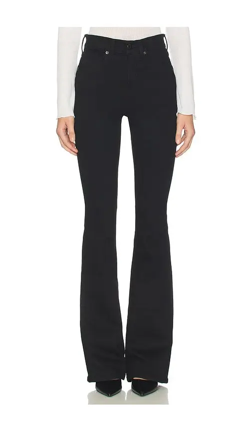 Veronica Beard Beverly Skinny Flare Jeans In Black In Black - Onyx