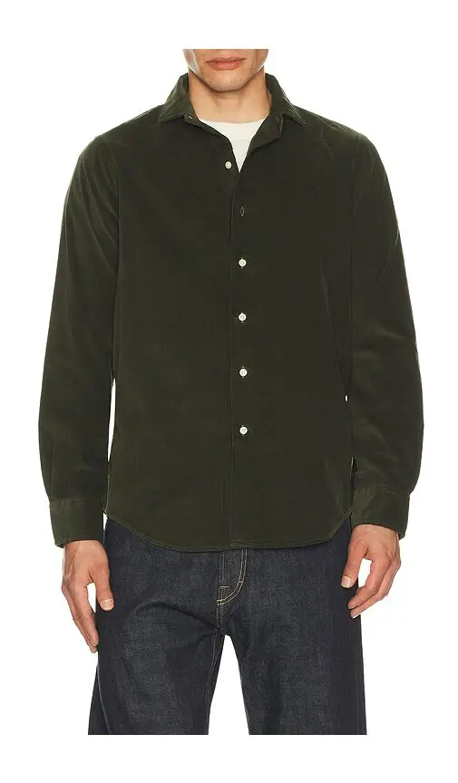 Polo Ralph Lauren Long Sleeve Corduroy Sport Shirt In Olive - Estate Olive