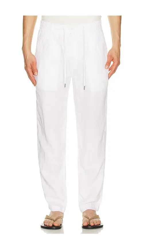Polo Ralph Lauren Prepster Linen Pant In White - Ceramic White