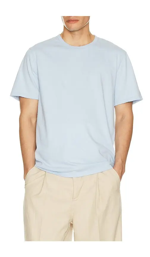 Vince Garment Dye Short Sleeve Tee In Baby Blue - Washed Rainwater