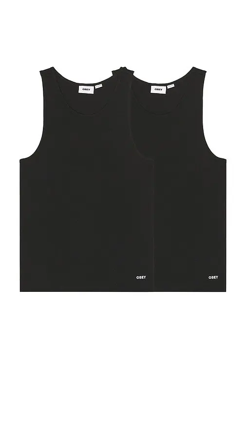 Obey 2 Pack Standard Rib Tank - Black