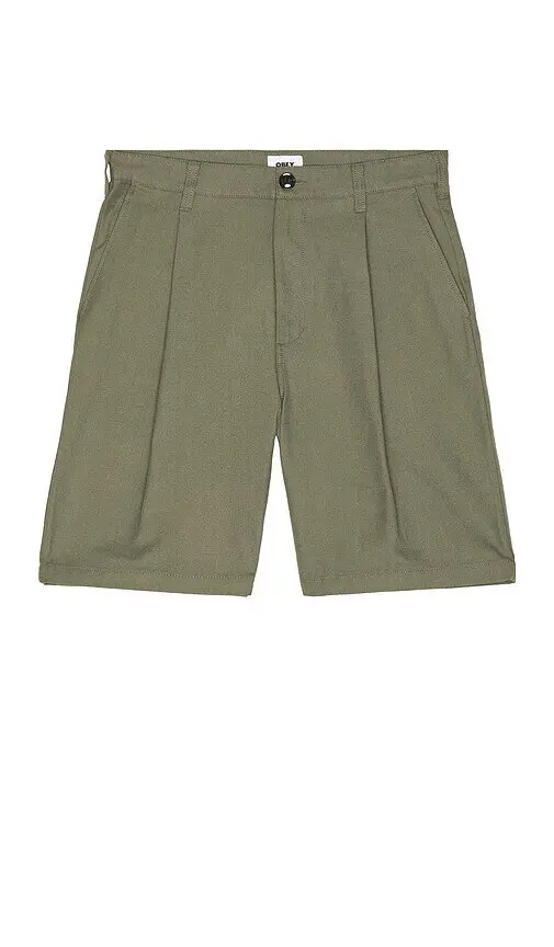 Obey Dean Pleated Short In Green
