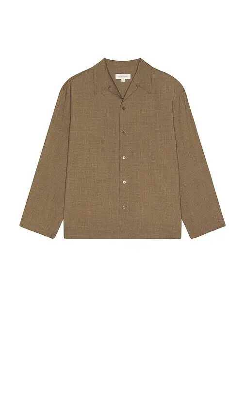 LE17SEPTEMBRE Double Layered Open Collar Shirt In Taupe