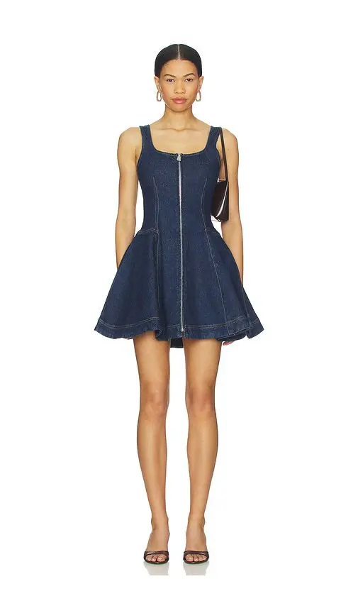 Simkhai Eleodra Denim Mini Dress In Blue - Imperial