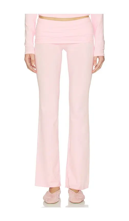 SKIMS Cotton Jersey Foldover Pant In Pink - Cherry Blossom