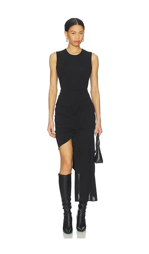 Helmut Lang Twist Drape Dress - Black