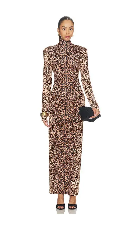 CAMILA COELHO Evita Maxi Dress In Multi - Leopard