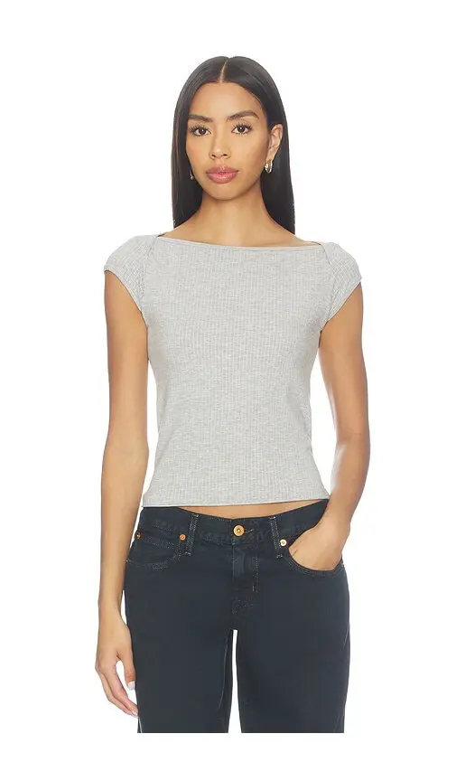 Free People So Soft Seamless Modal Tee In Grey - Heather Grey
