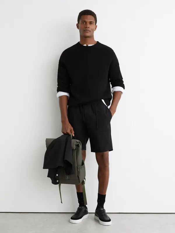 REISS Ascend Technical Drawstring Shorts - Black
