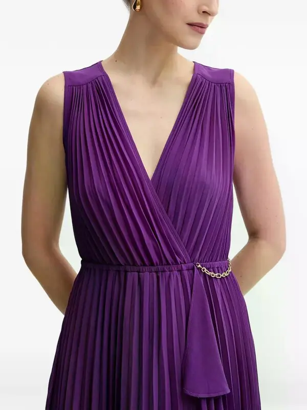 MORGAN Pleated Chain Maxi Dress - Purple