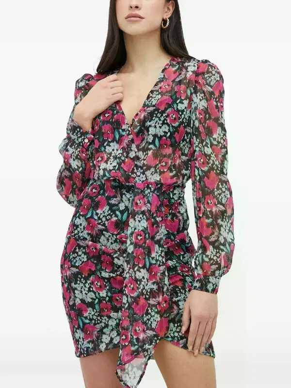 MORGAN Floral V-neck Mini Dress - Pink