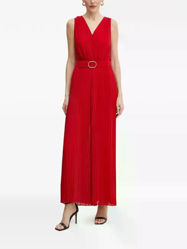 MORGAN Pleated Belted Jumpsuit