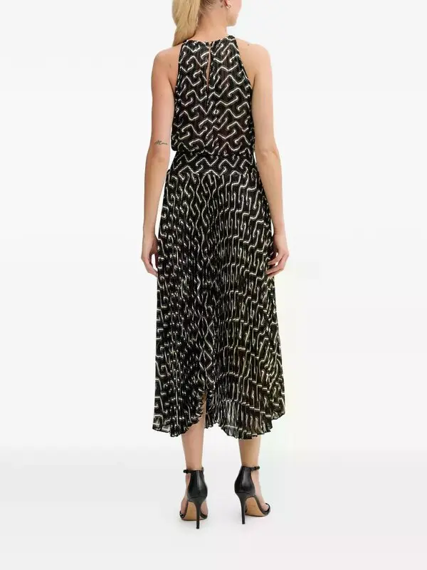 MORGAN Printed Pleated Midi Dress