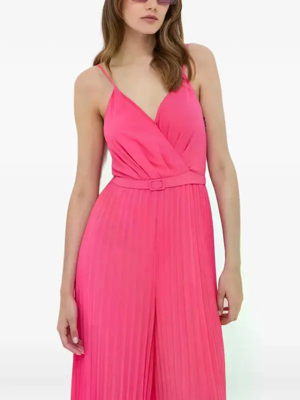 MORGAN Belted Pleated Jumpsuit - Pink