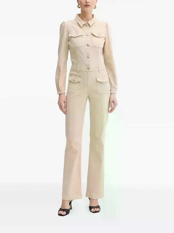 MORGAN Button Pocket Jumpsuit - Neutrals