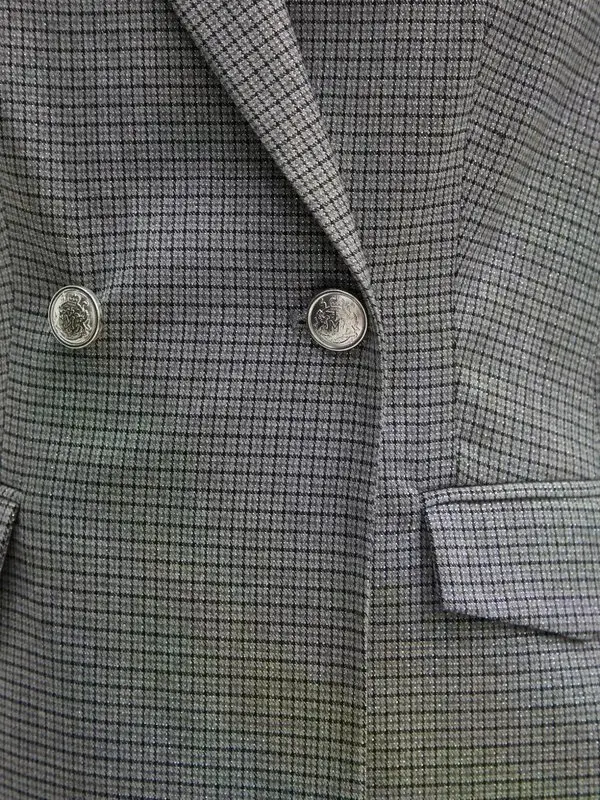 MORGAN Double-breasted Check Blazer