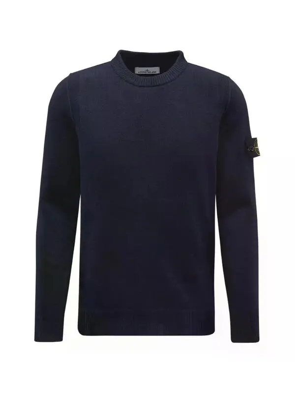 Stone Island Crewneck Patch Sweater - Blue