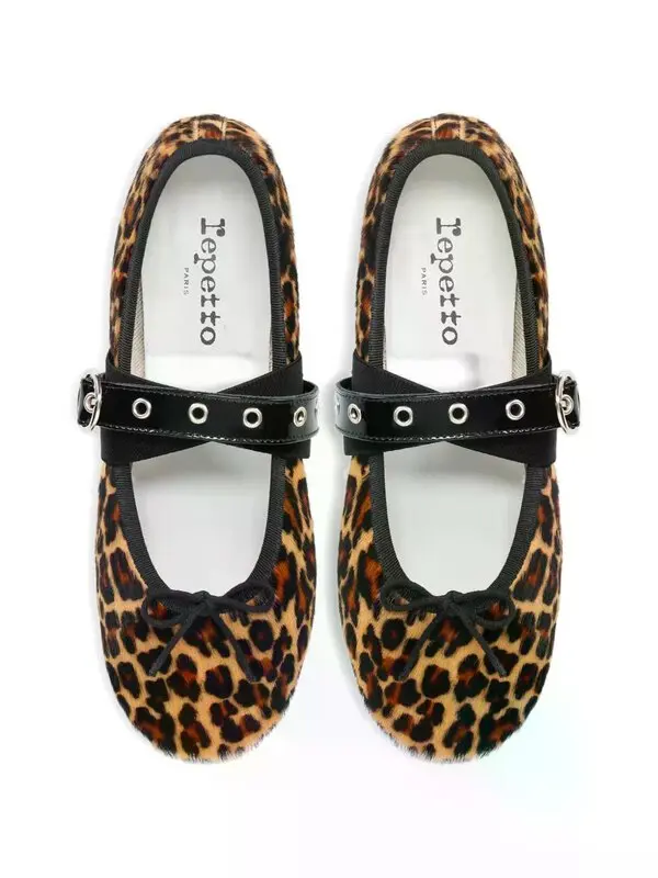Repetto Mary Janes Leopard Buckle Flat Shoes - Neutrals