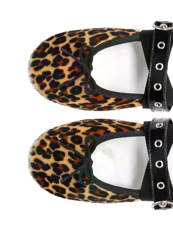 Repetto Mary Janes Leopard Buckle Flat Shoes - Neutrals