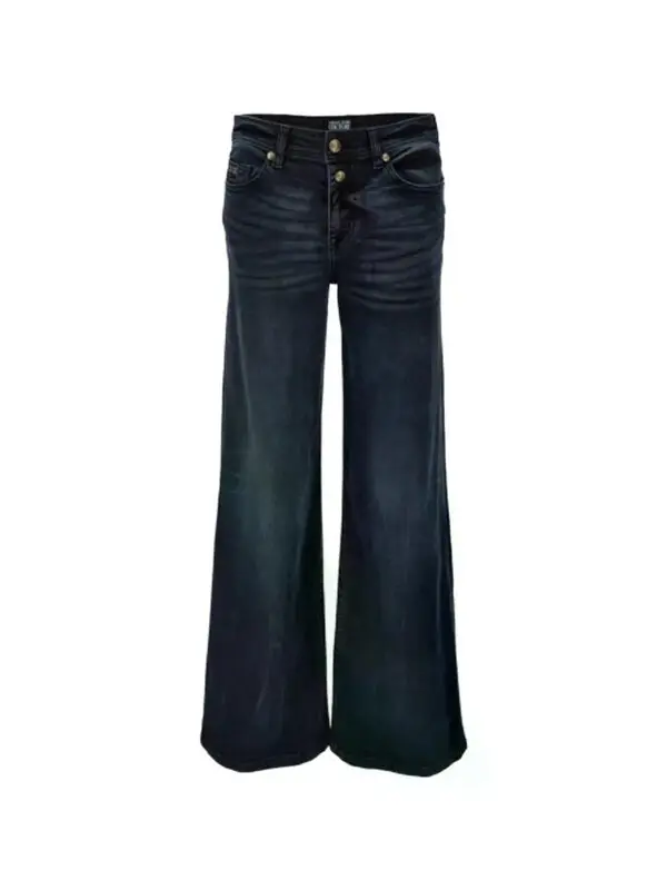 Versace Button Wide Leg Denim - Blue