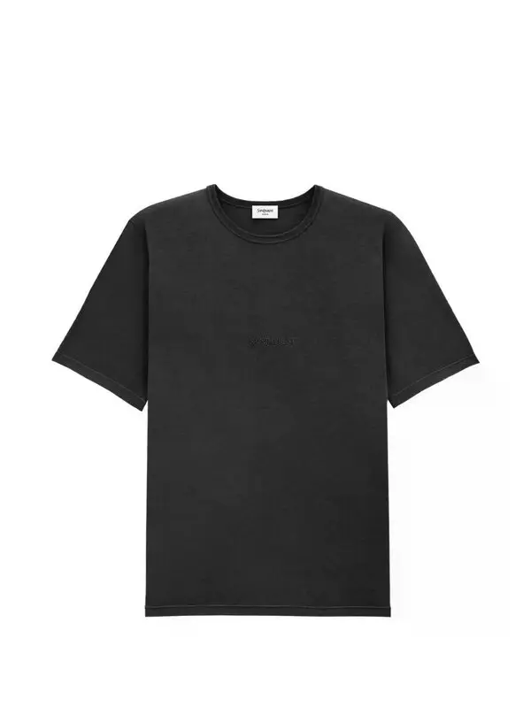 Saint Laurent Logo-embroidered T-shirt - Grey