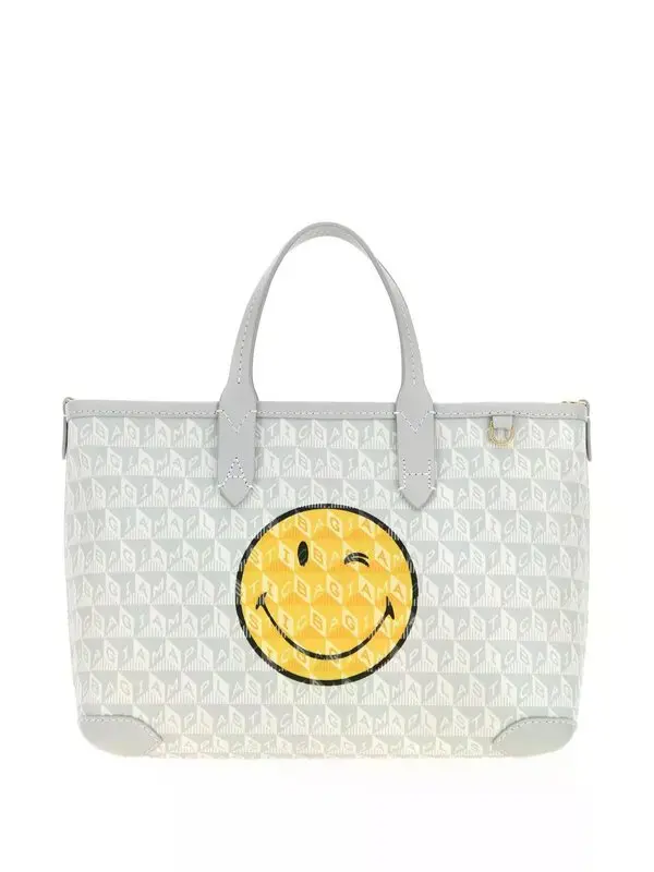 ANYA HINDMARCH Smiley-graphic Tote Bag - Grey