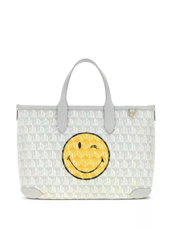 ANYA HINDMARCH Smiley-graphic Tote Bag - Grey