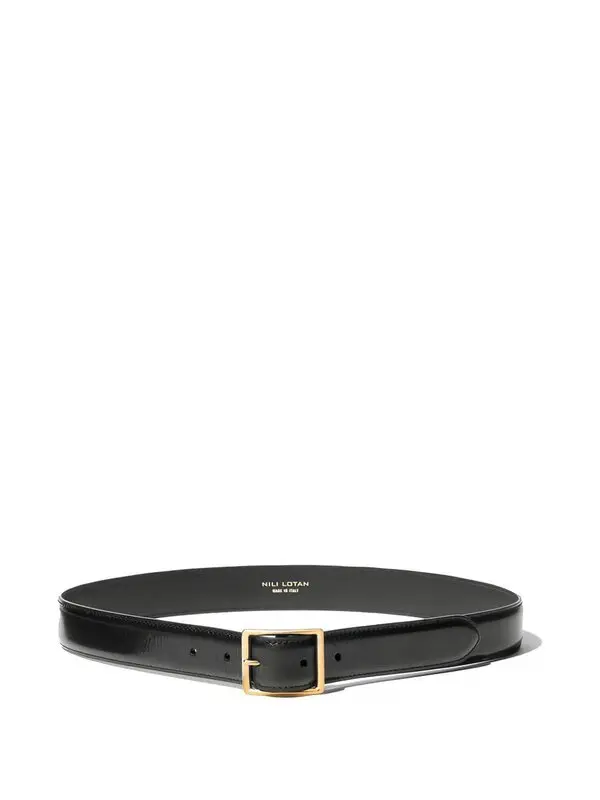 NILI LOTAN Gabriele Square-buckle Belt - Black