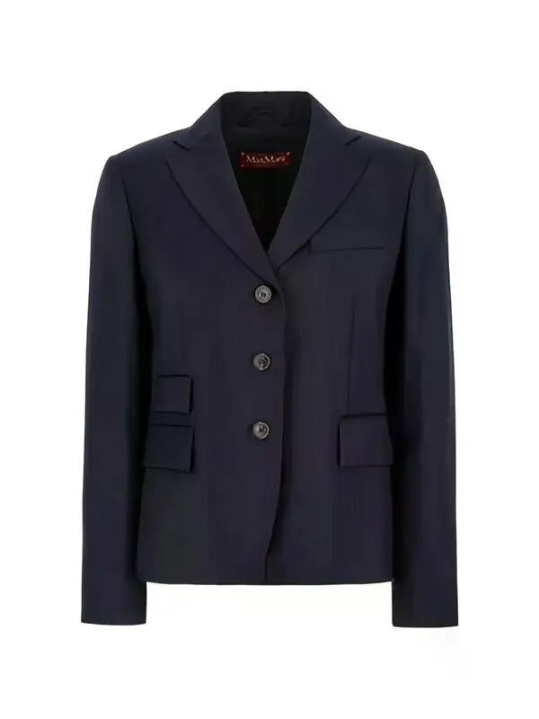 Max Mara Pinstripe Button Jacket - Blue