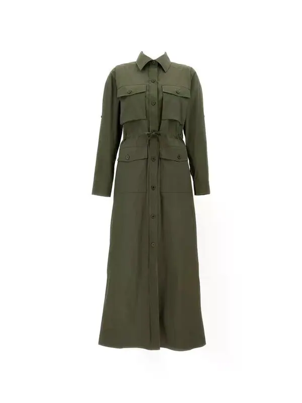 P.a.r.o.s.h Drawstring-waist Midi Shirt Dress - Green