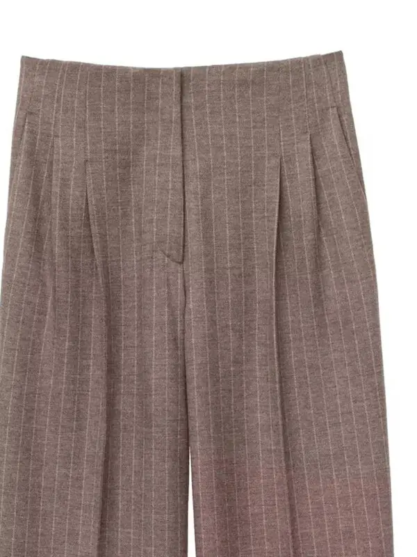 Iris Von Arnim Pinstripe Pleated Trousers
