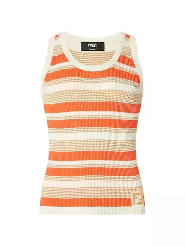 Fendi Striped Logo Vest