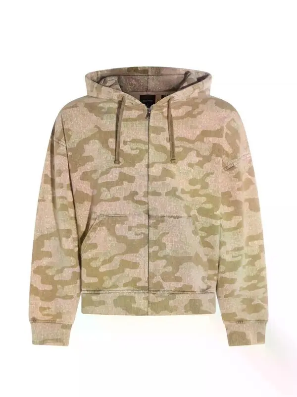 DAILY PAPER Camouflage Zip Hooded Sweatshirt - Neutrals