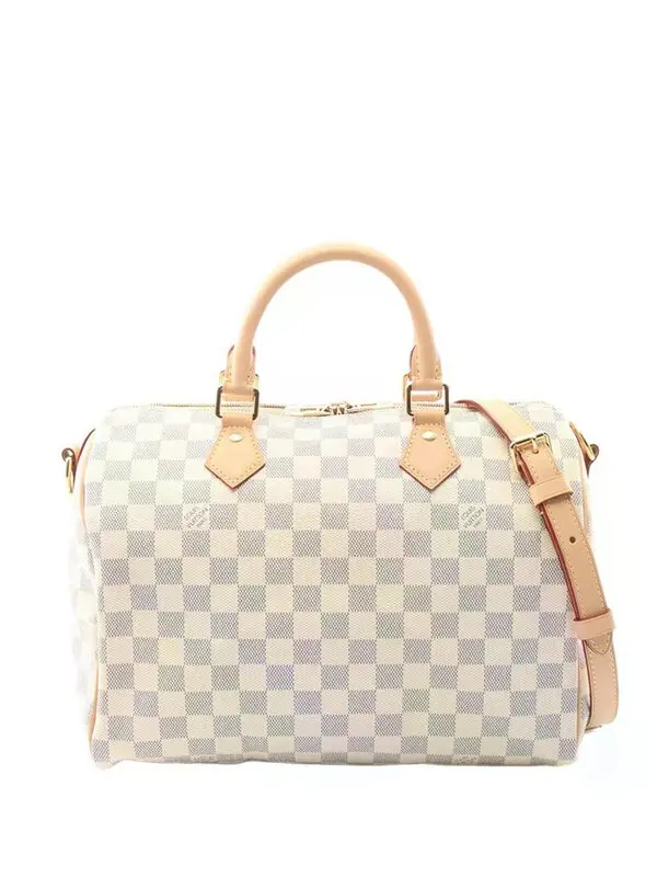 LOUIS VUITTON 2021-2026 Damier Azur Speedy Bandouliere 30 Satchel - White