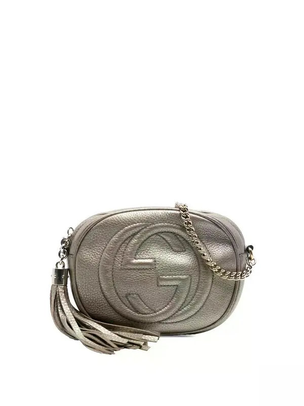 Gucci 2016-2026 Mini Metallic Pebbled Calfskin Soho Chain Crossbody Bag - Gold